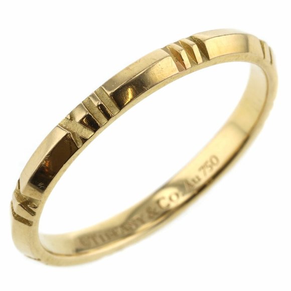 Tiffany & Co. | Jewelry | Tiffany Ring Atlas X Closed Narrow K8 Yellow Gold No 25 Mens Tiffanyco ...